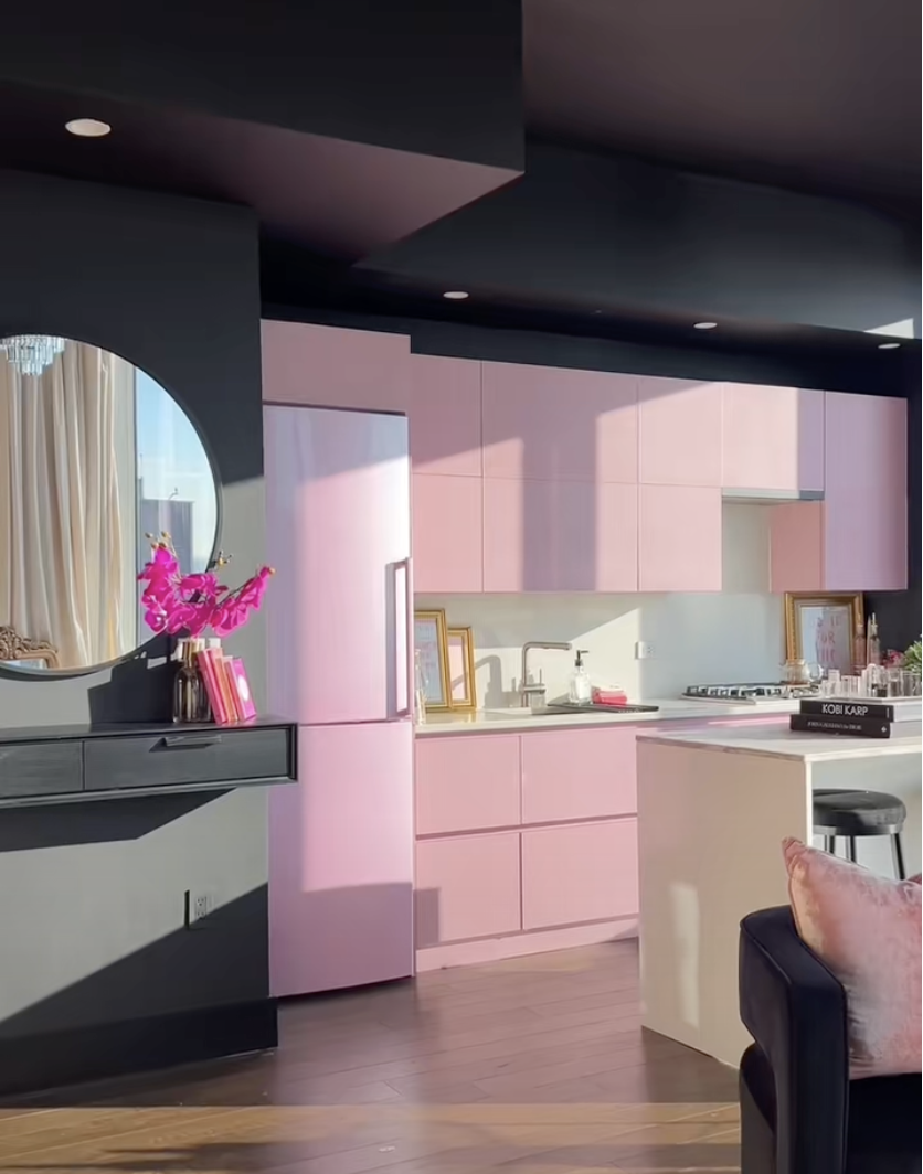 How a Pink Kitchen Makeover Transformed a Renter’s Space - Home & Texture
